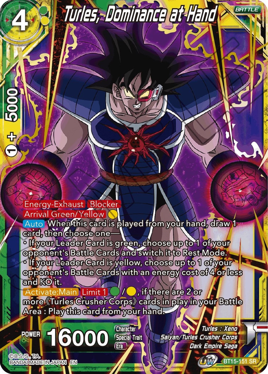 Turles, Dominance at Hand (BT15-151) (Saiyan Showdown) (DBS-B15) – Card Dynasty